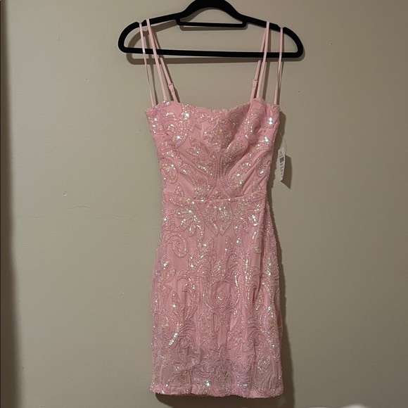 Windsor | Dresses | Windsor Pink Glitter Mini Dress | Poshmark